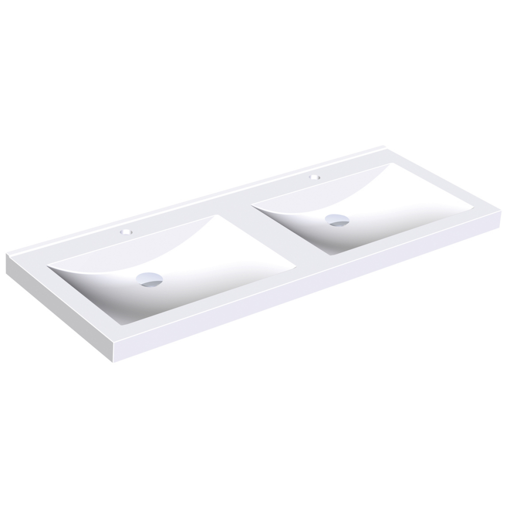 Quadro double washbasin with tap holes | Dart Valley Systems